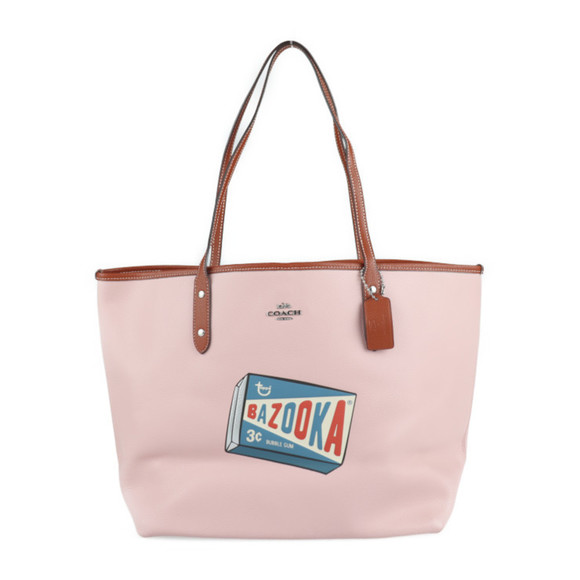 Coach | Bags | Coach City Tote Bag F25948 Leather Pink Brown Shoulder ...